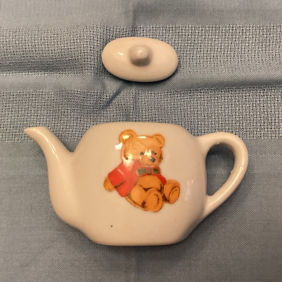 Source Unknown | Toys | Vintage Childs Porcelain Teddy Bear Tea Set ...